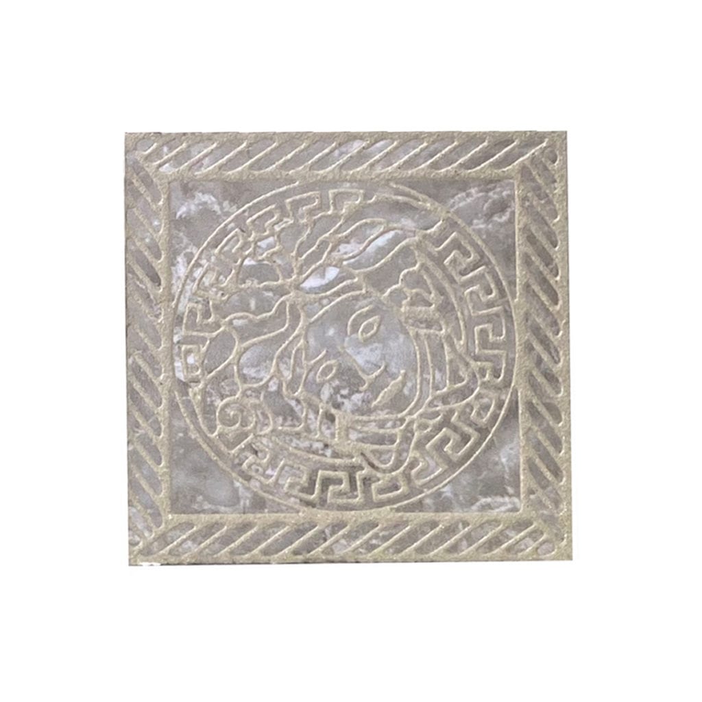 VERSACE TOZZ MEDUSA GRIGIO GLOSSY 5"X5" - Agate Tile & Stone
