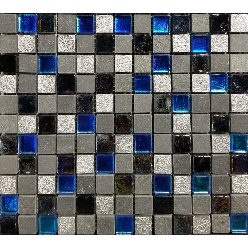 ORCHID ROCKY BLUE SILVER 12"X12" - Agate Tile & Stone