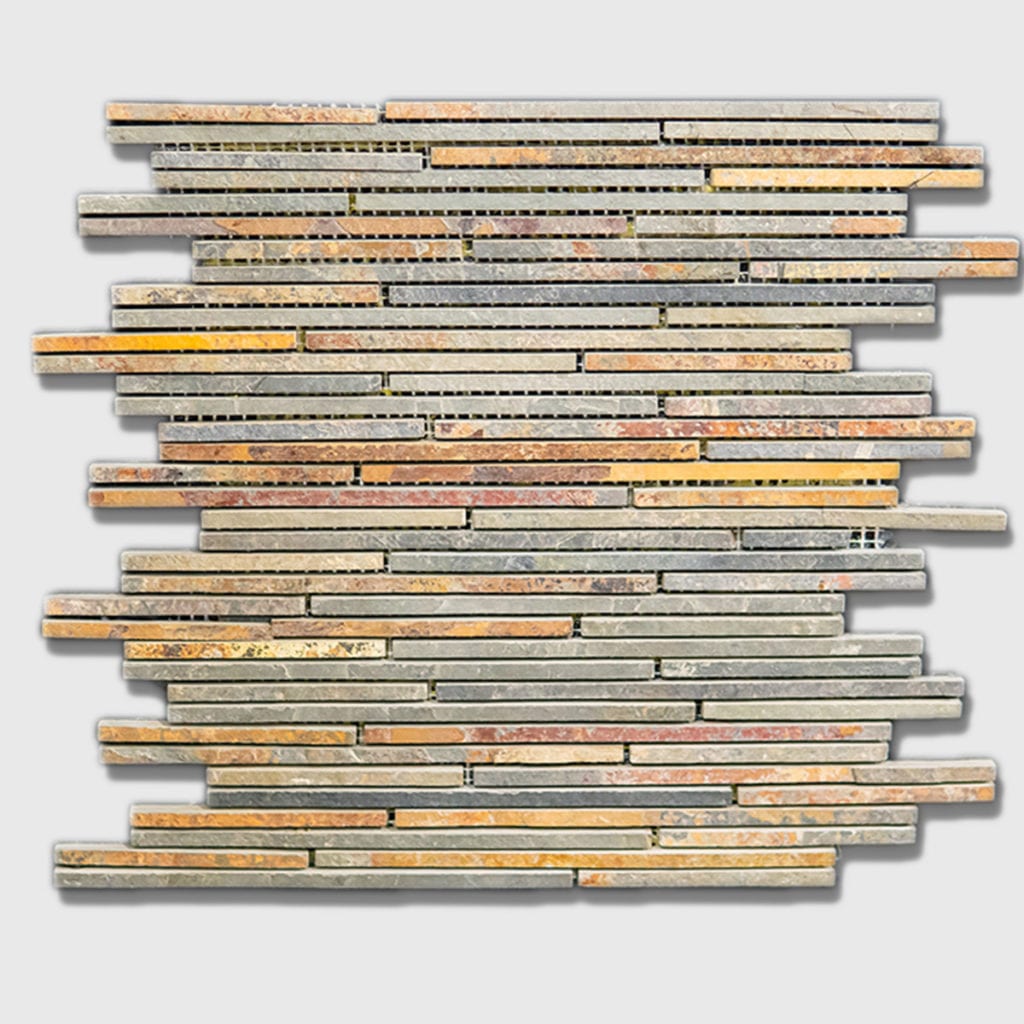 RIBBON STONE CINA MULTI/BRONZE 12"X12" - Agate Tile & Stone