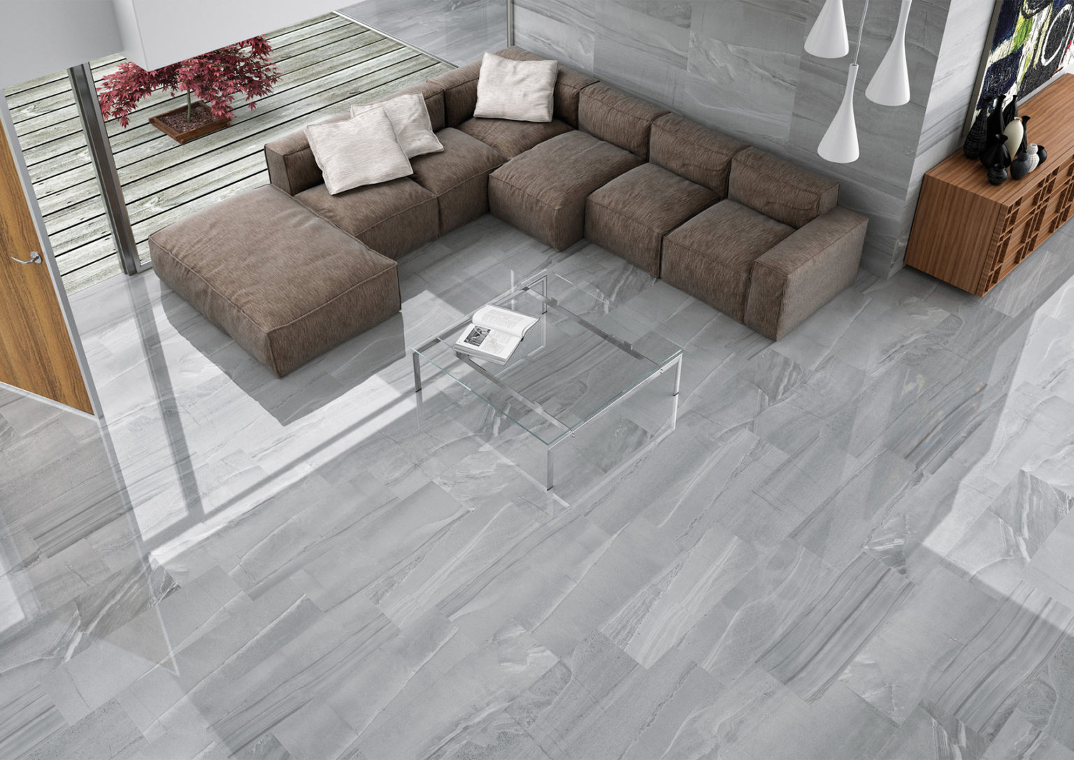 VELVET GRIS NPLUS POLISHED 18"X47" - Agate Tile & Stone