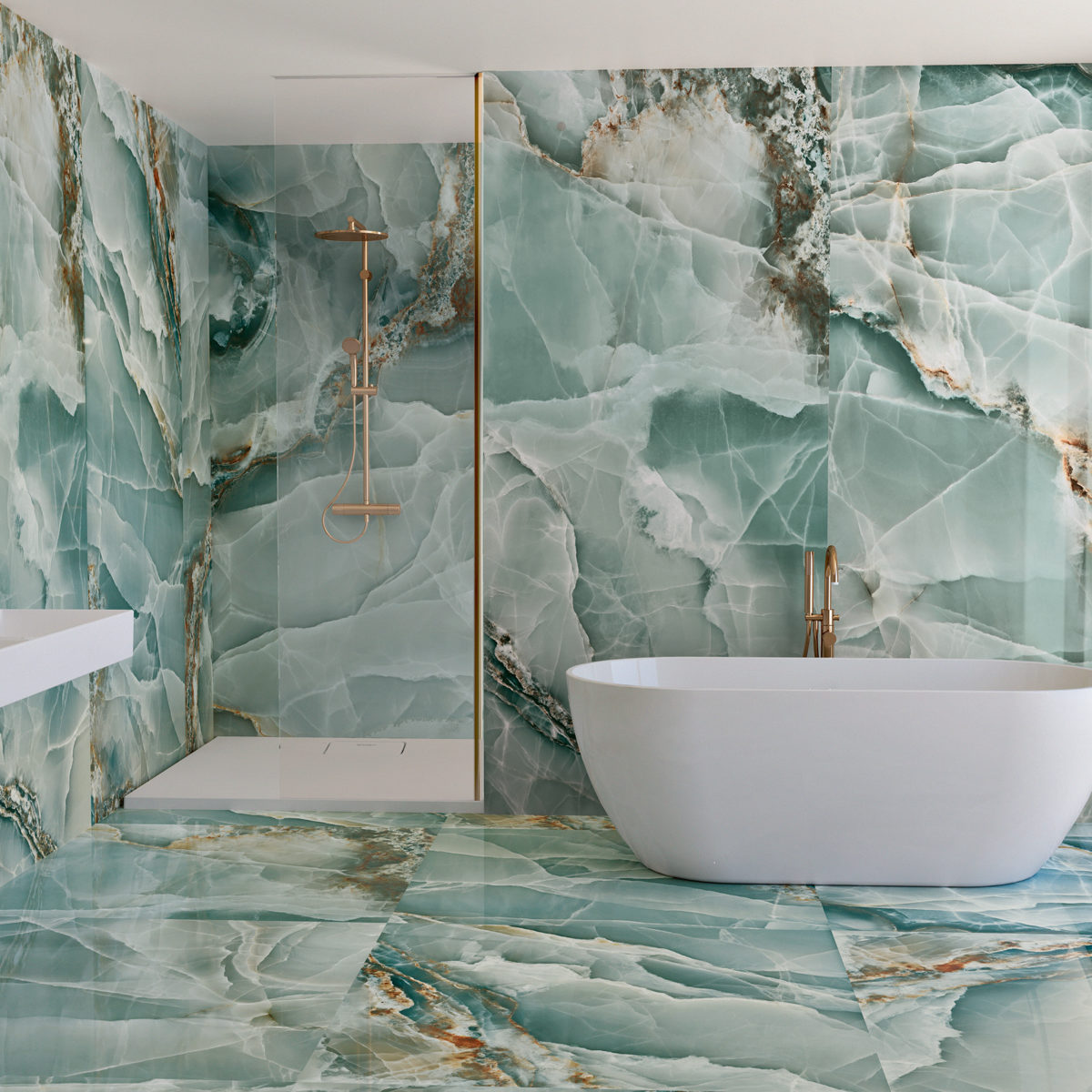 ONYX BLEU POLISHED 24"X48"X10MM - Agate Tile & Stone